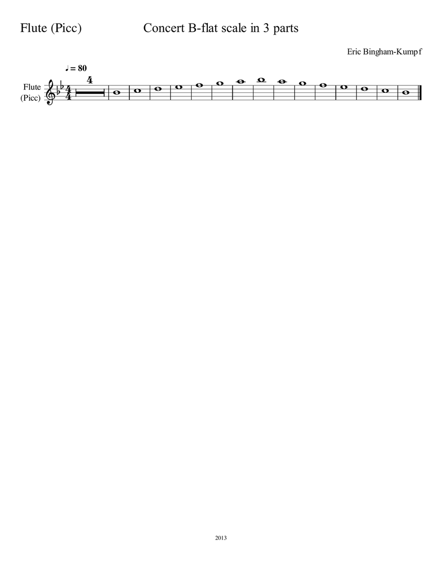Concert B Flat Scale In 3 Parts By Eric Bingham Kumpf Marching Band