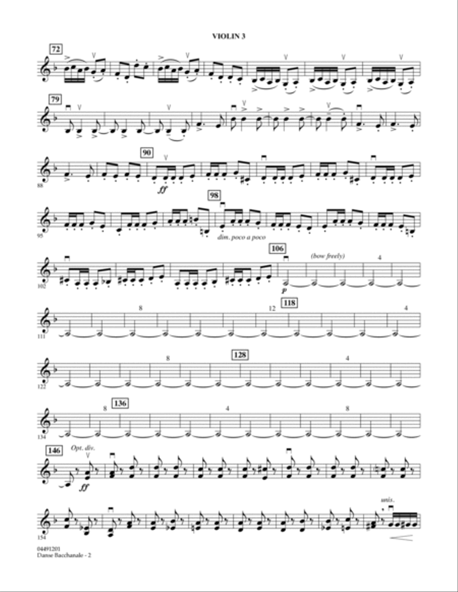 Danse Bacchanale (from Samson And Delila) - Violin 3 (Viola Treble Clef ... Danse Bacchanale (from Samson And Delila) - Violin 3 (Viola Treble Clef ...