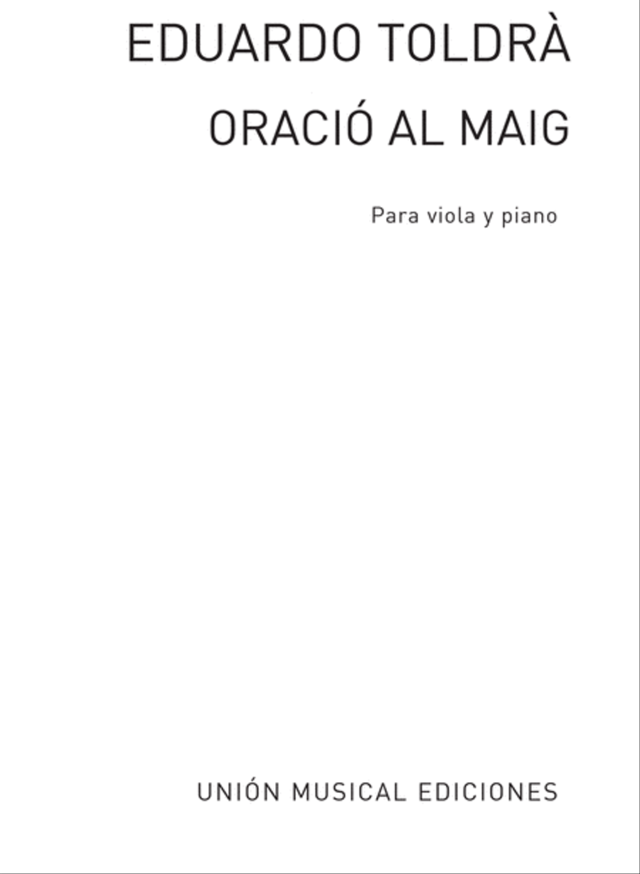 Oracio Al Maig by Eduardo Toldra - Piano Accompaniment - Sheet Music ...