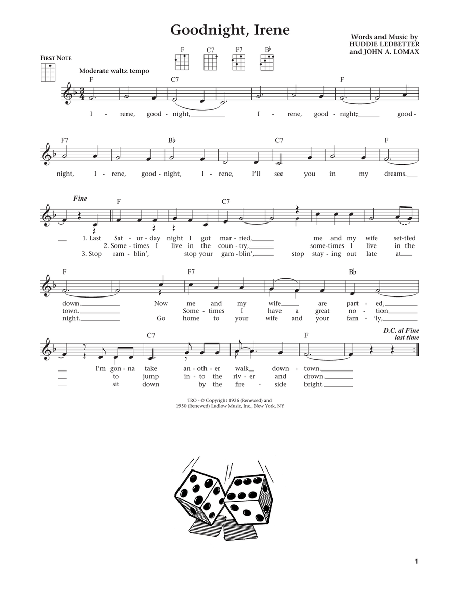 Goodnight Irene From The Daily Ukulele Arr Liz And Jim Beloff By