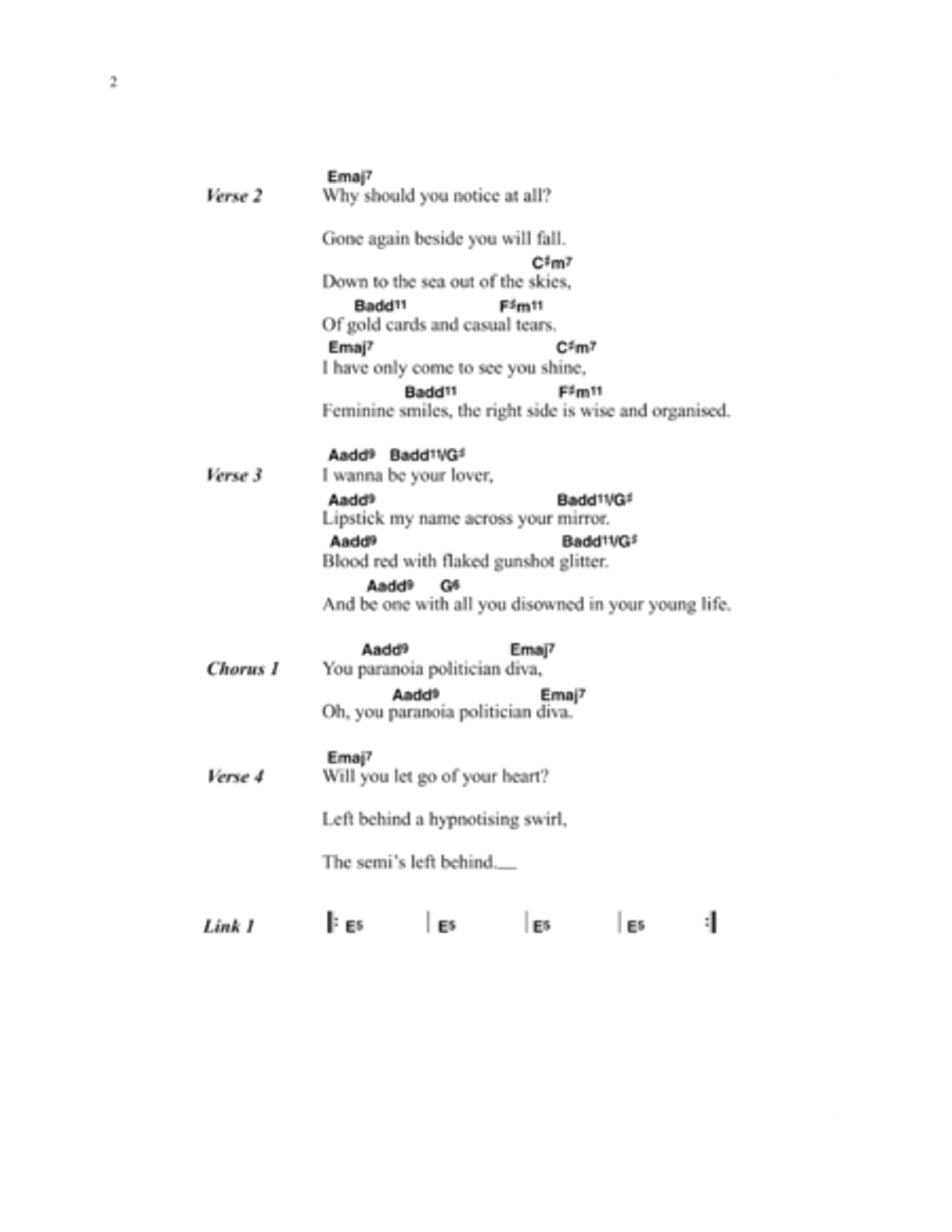 Gunshot Glitter by Jeff Buckley - Easy Guitar - Digital Sheet Music ...