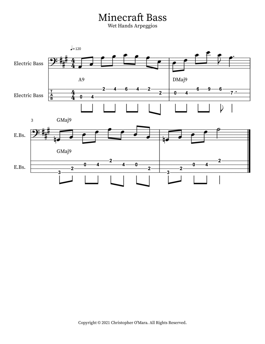 Minecraft Bass - Acoustic Guitar - Digital Sheet Music | Sheet Music Plus