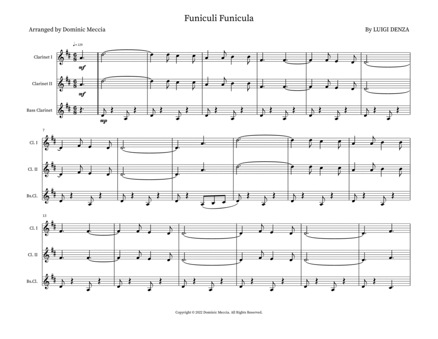 Funiculi Funicula by Luigi Denza - Small Ensemble - Digital Sheet Music ...