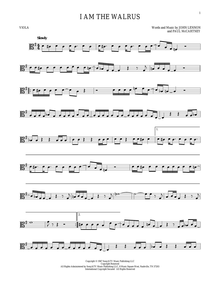 I Am The Walrus by The Beatles - School and Community - Digital Sheet ...