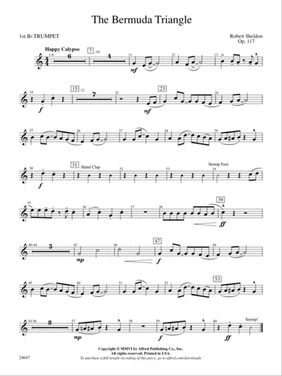 The Bermuda Triangle: 1st B-flat Trumpet by Robert Sheldon - Concert ...
