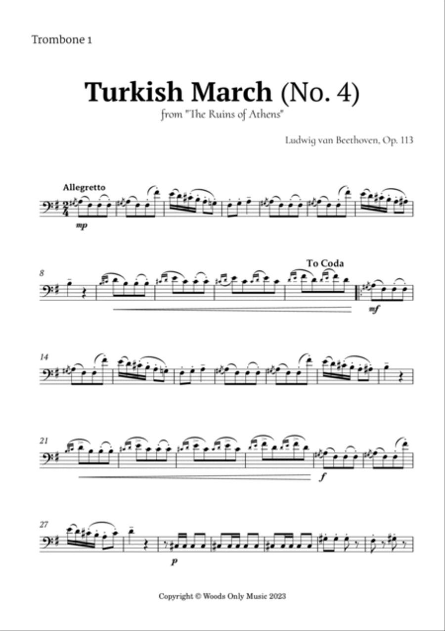 Turkish March by Beethoven for Trombone Trio by Ludwig van Beethoven ...