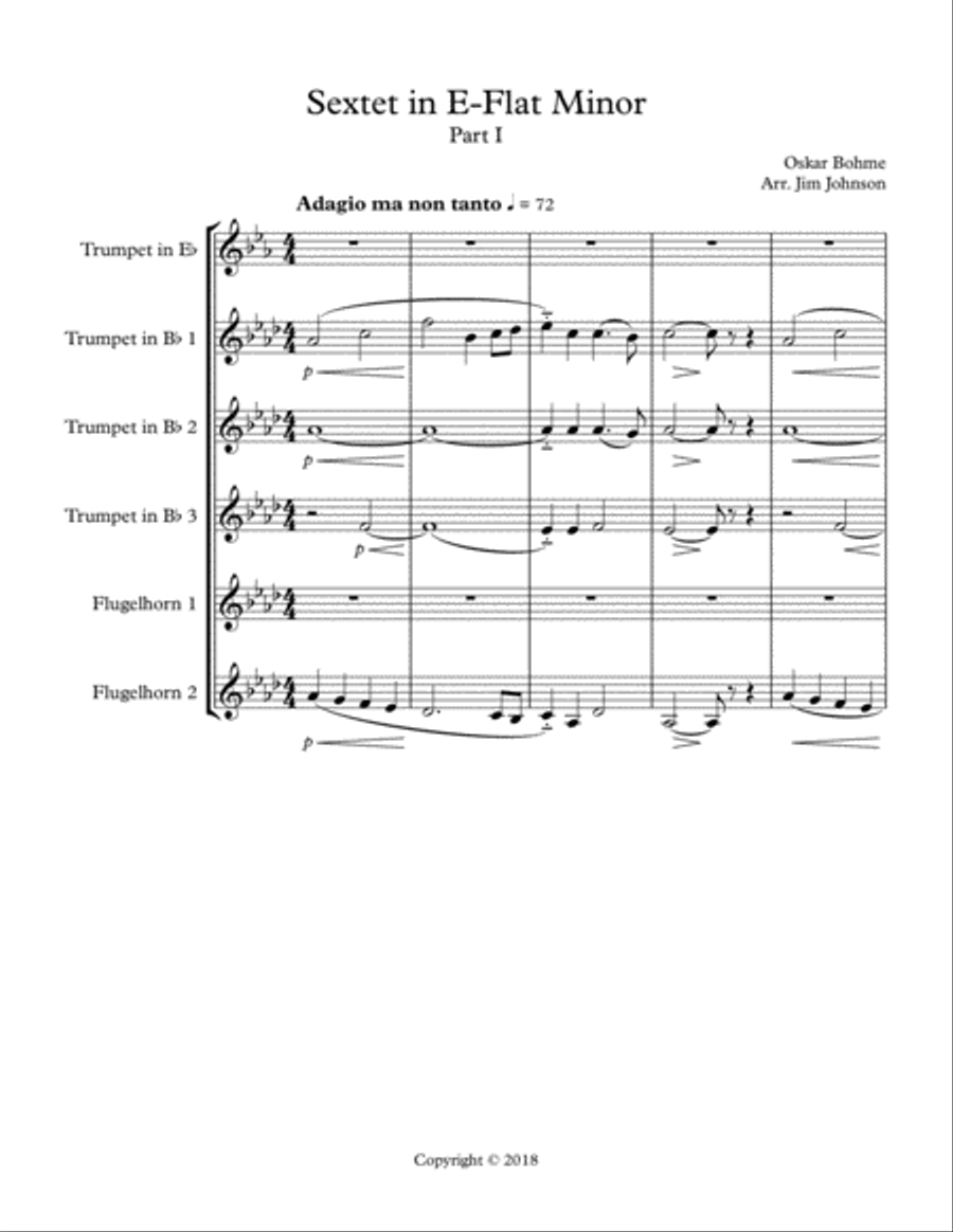 Sextet In E Flat Minor Part I Adagio Ma Non Tanto Allegro Molto By
