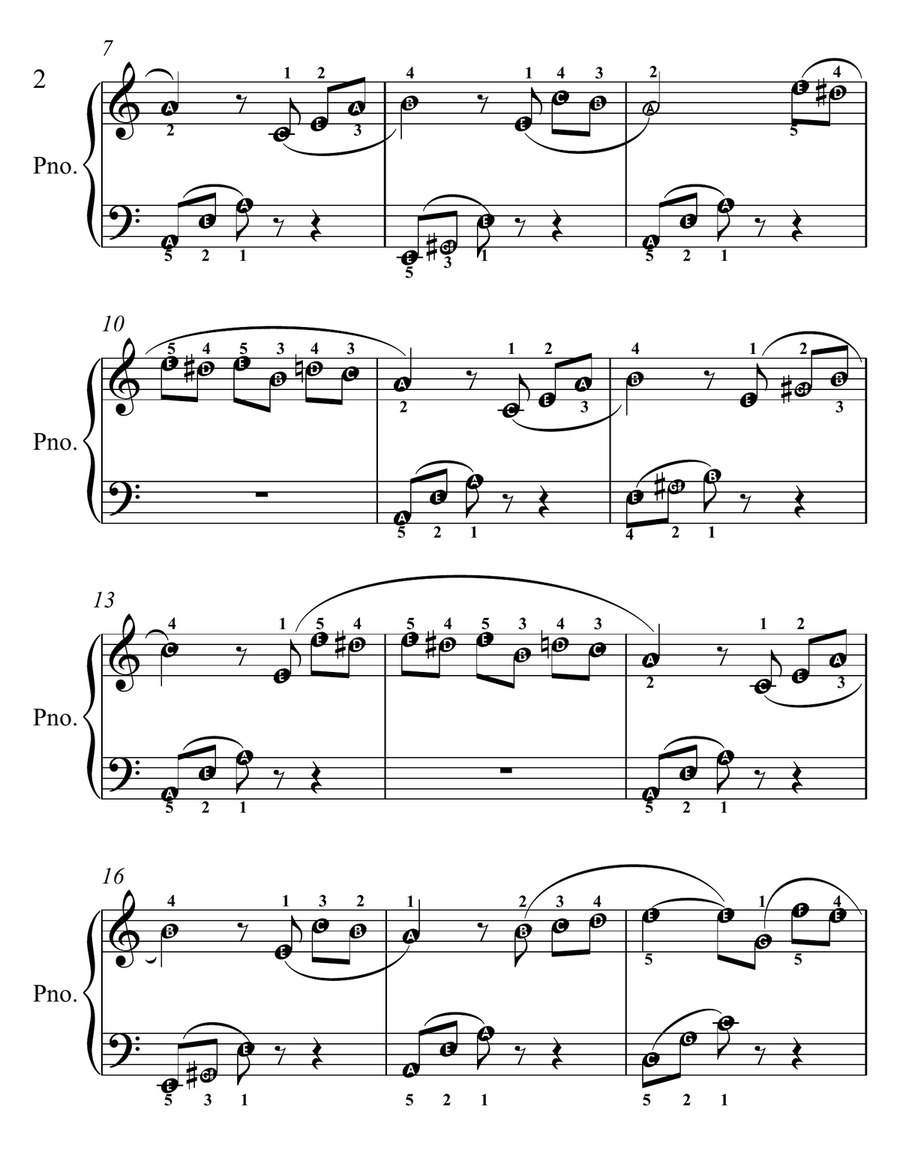 Fur Elise Easy Piano Sheet Music 2nd Edition by Ludwig van Beethoven ...