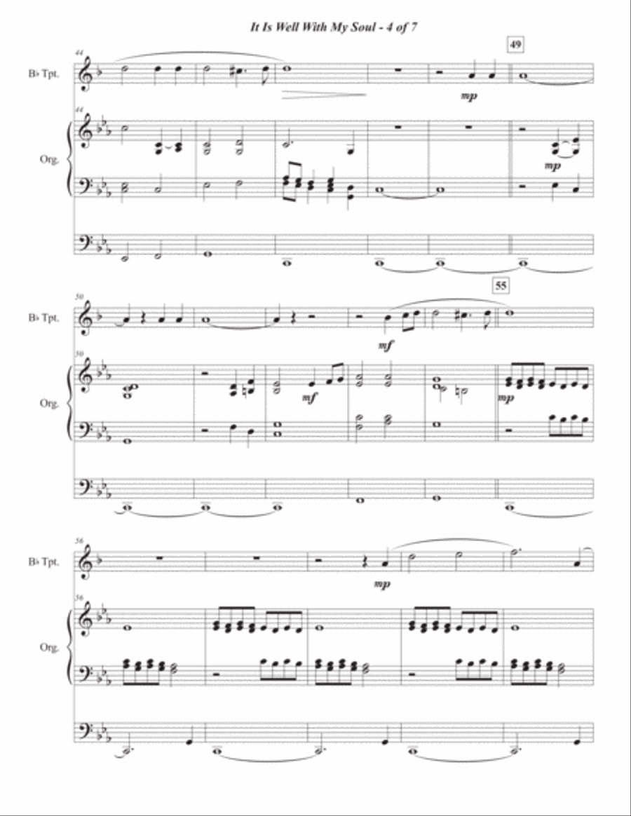 It is Well With My Soul - Solo Trumpet and Organ by Bliss - B-Flat ...