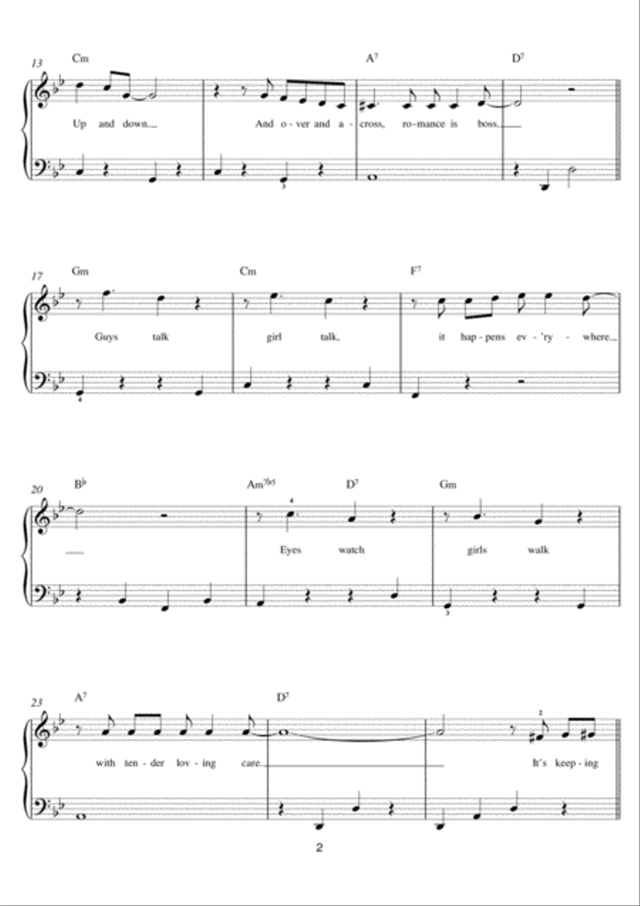 Music To Watch Girls By by Andy Williams - Piano, Vocal, Guitar ...