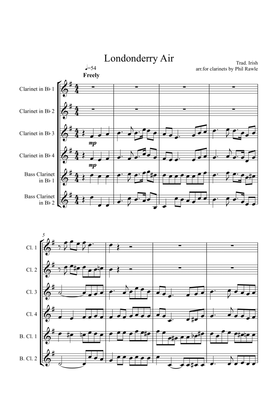 Four Traditional Songs for Clarinet Ensemble by Traditional - Woodwind ...
