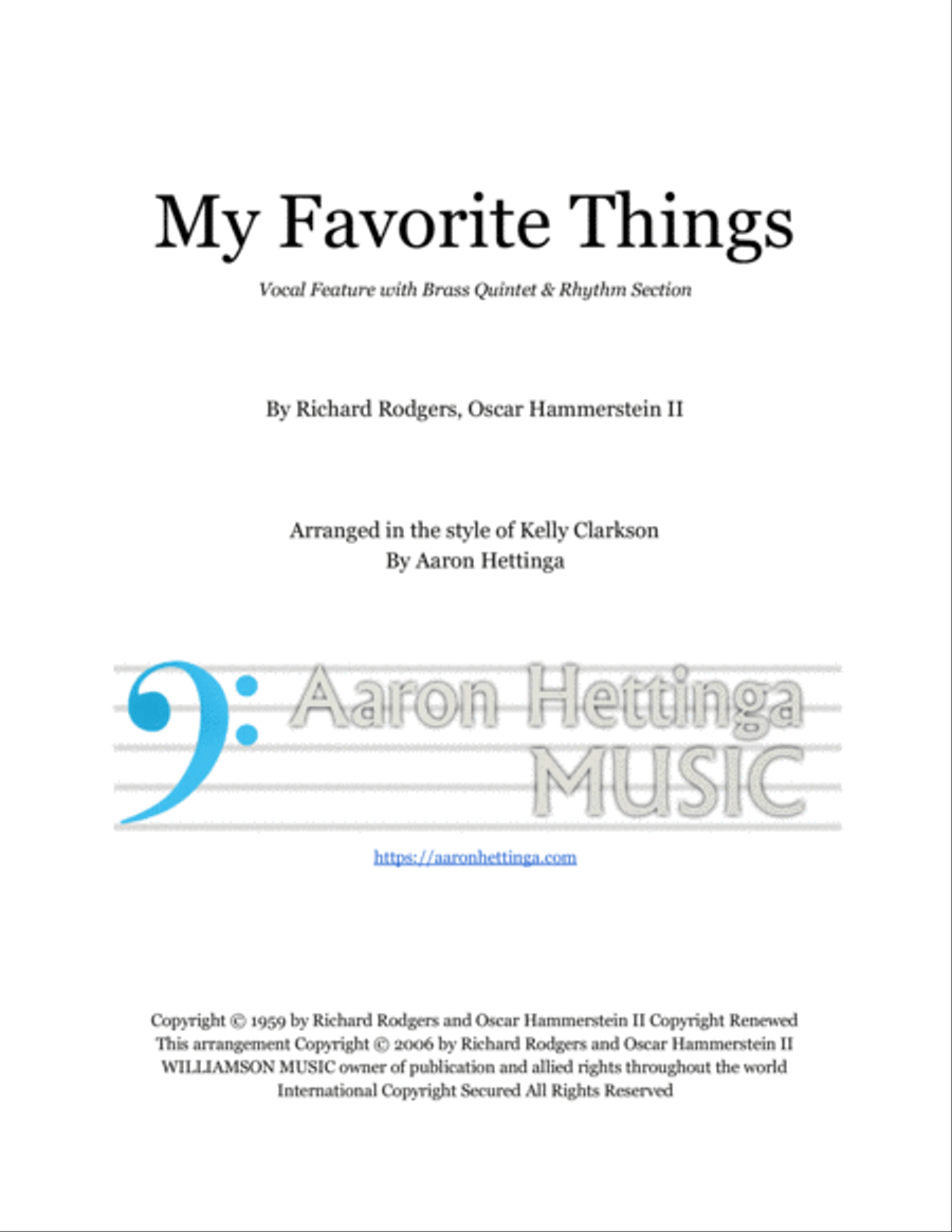 My Favorite Things By Lorrie Morgan Large Ensemble Digital Sheet