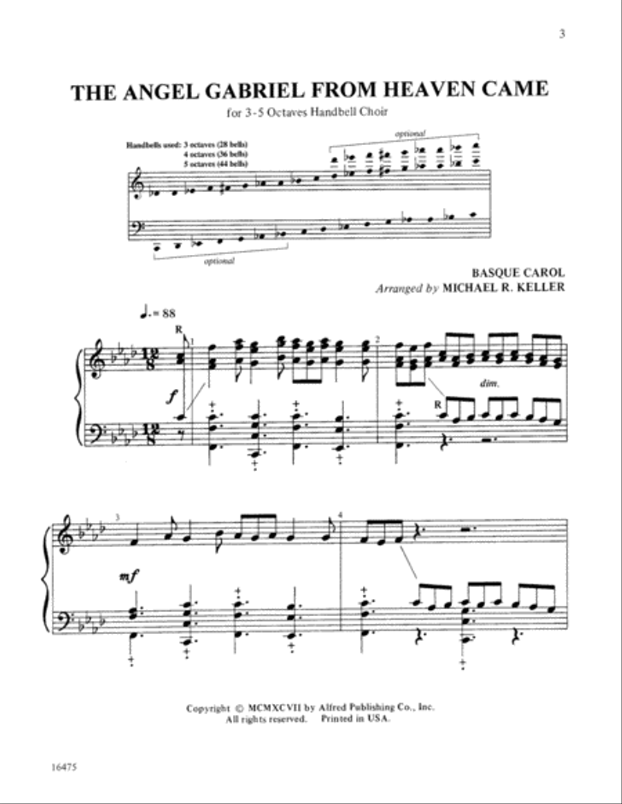 The Angel Gabriel from Heaven Came - Handbell, Percussion, Handbell ...