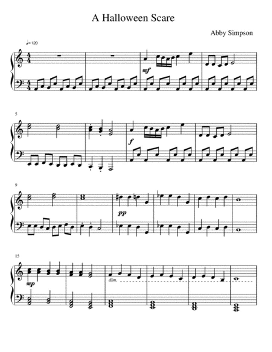 A Halloween Scare - Piano Solo - Digital Sheet Music | Sheet Music Plus