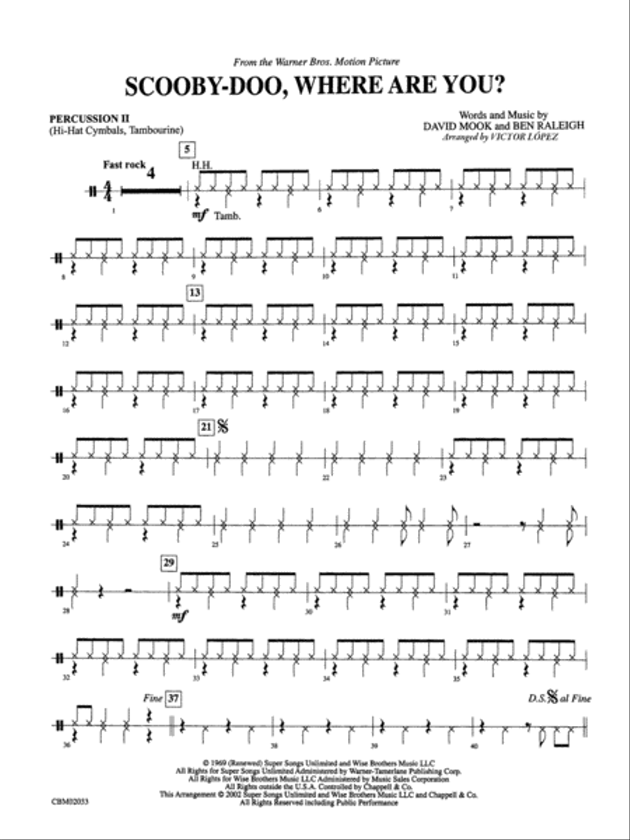 Scooby Doo Where Are You From Scooby Doo 2nd Percussion By David
