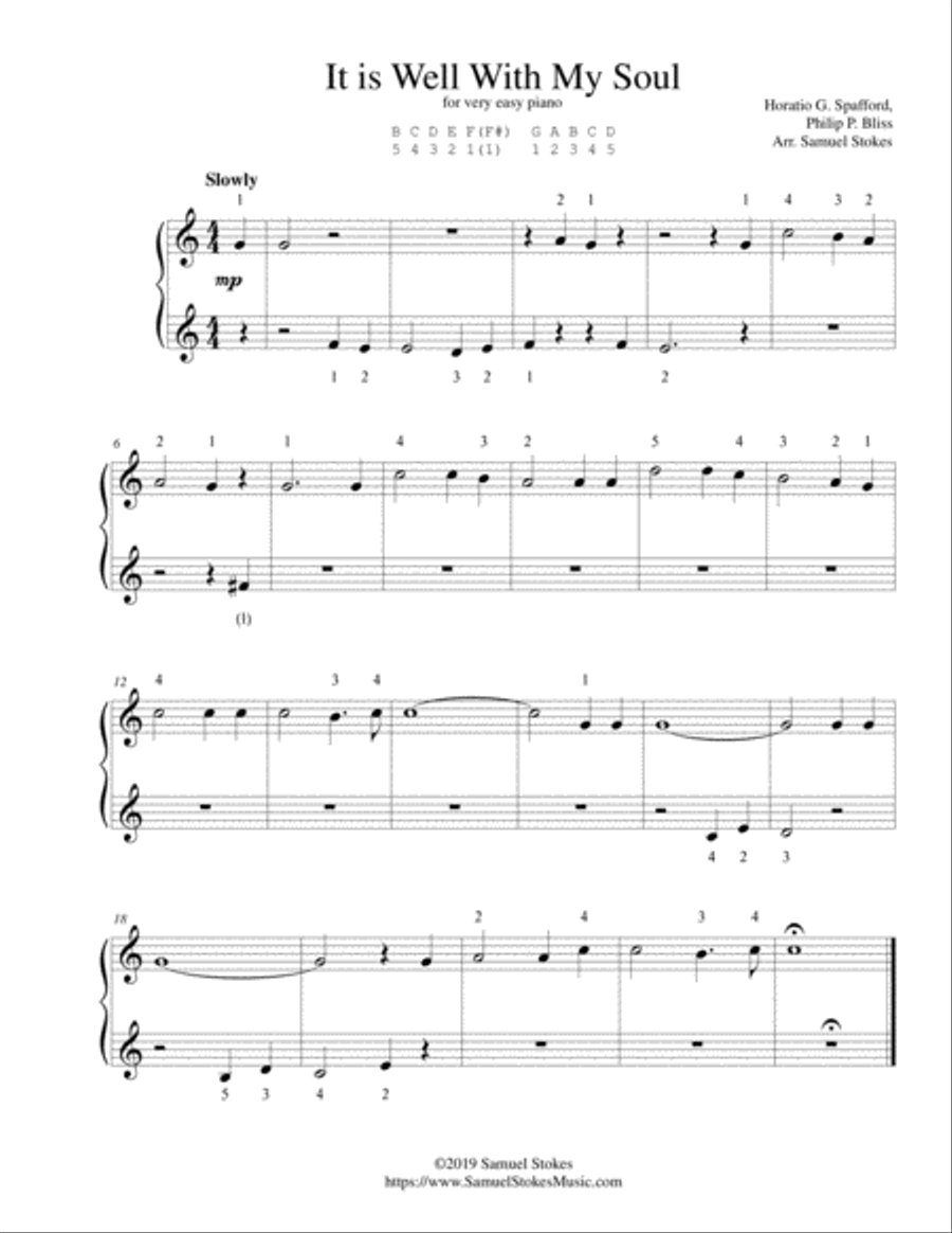 It is Well With My Soul - easy piano by Samuel Stokes - Easy Piano ...