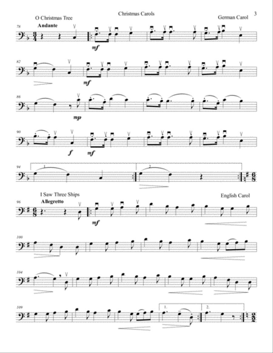 Christmas Carols for Two Cellos by Felix Bartholdy Mendelssohn - Cello ...