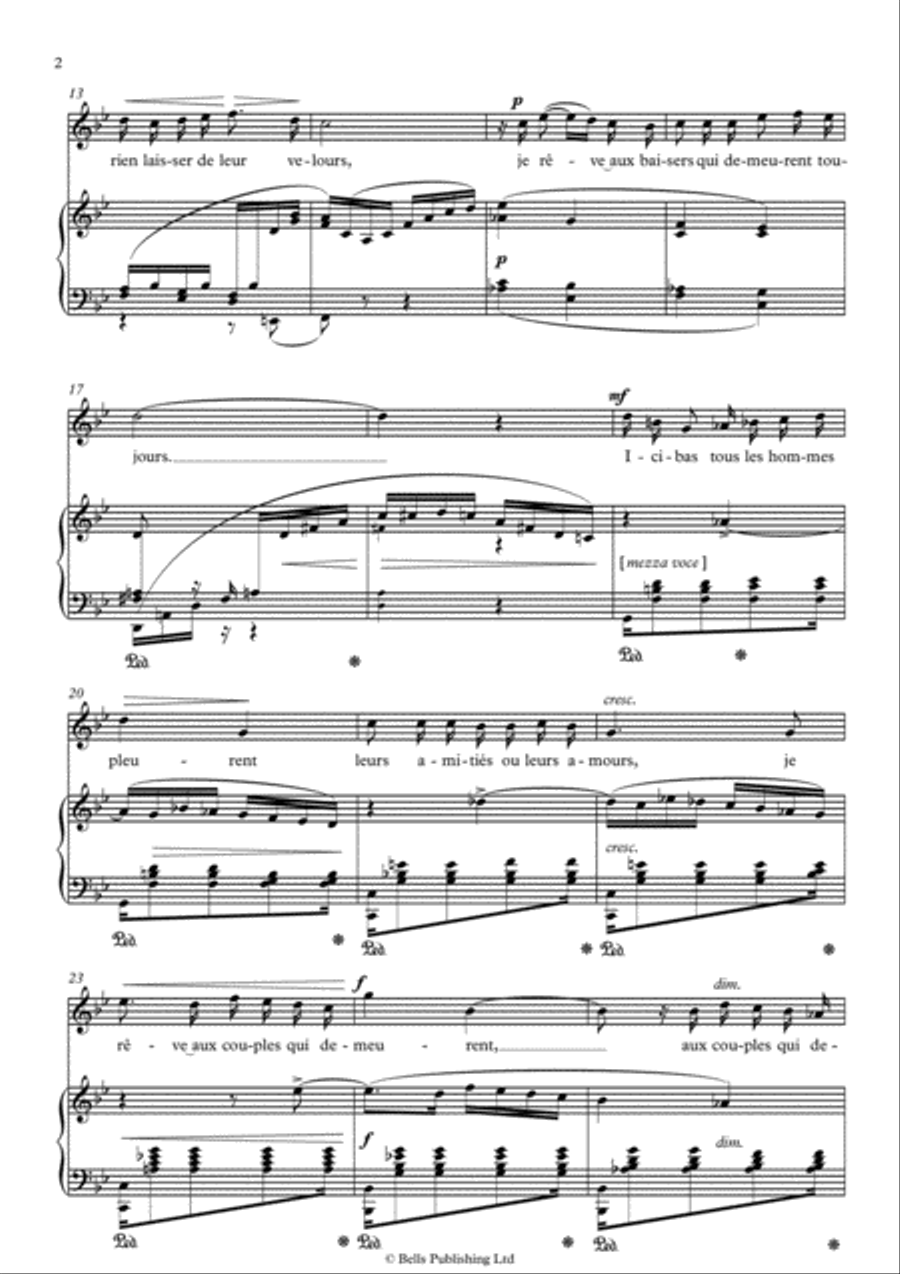 Ici Bas Op 8 No 3 G Minor By Gabriel Faure Voice Solo Digital