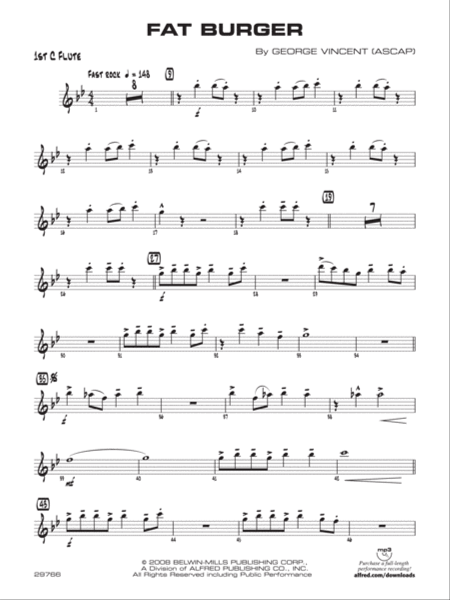 Fat Burger: Flute by George Vincent - Flute, Jazz Ensemble - Digital ...
