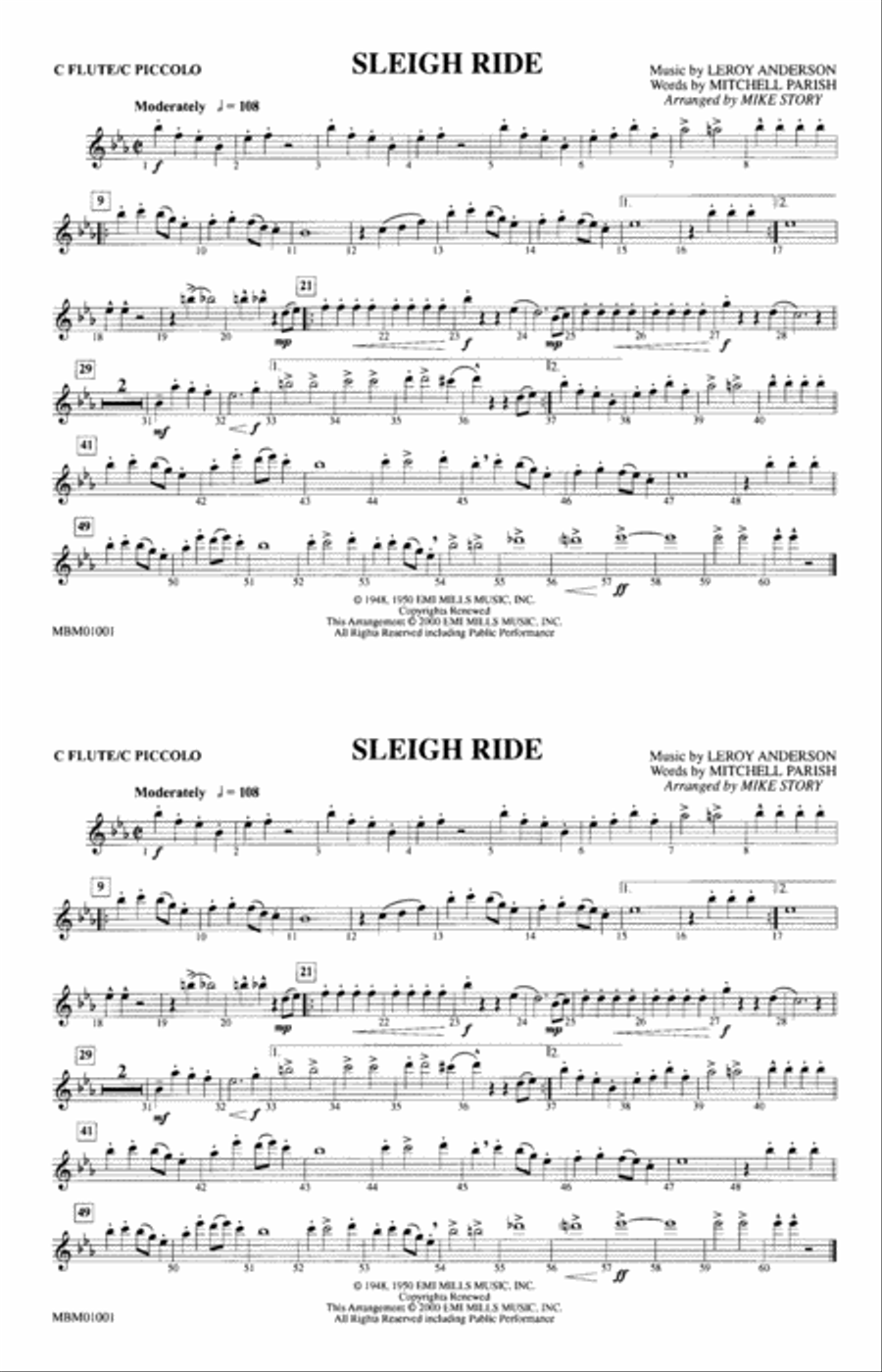 Sleigh Ride: Flute - Marching Band - Digital Sheet Music | Sheet Music Plus