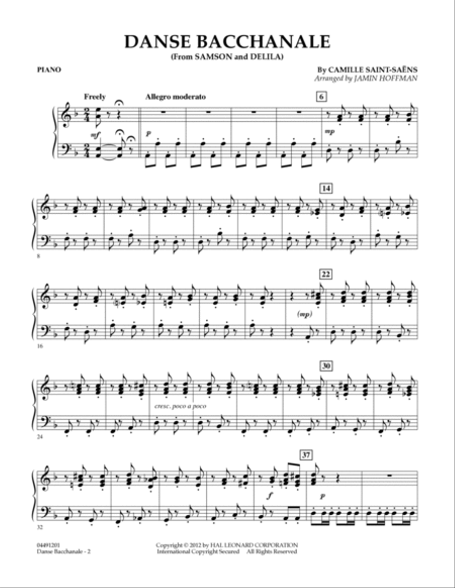 Danse Bacchanale (from Samson And Delila) - Piano by Camille Saint ... Danse Bacchanale (from Samson And Delila) - Piano by Camille Saint ...