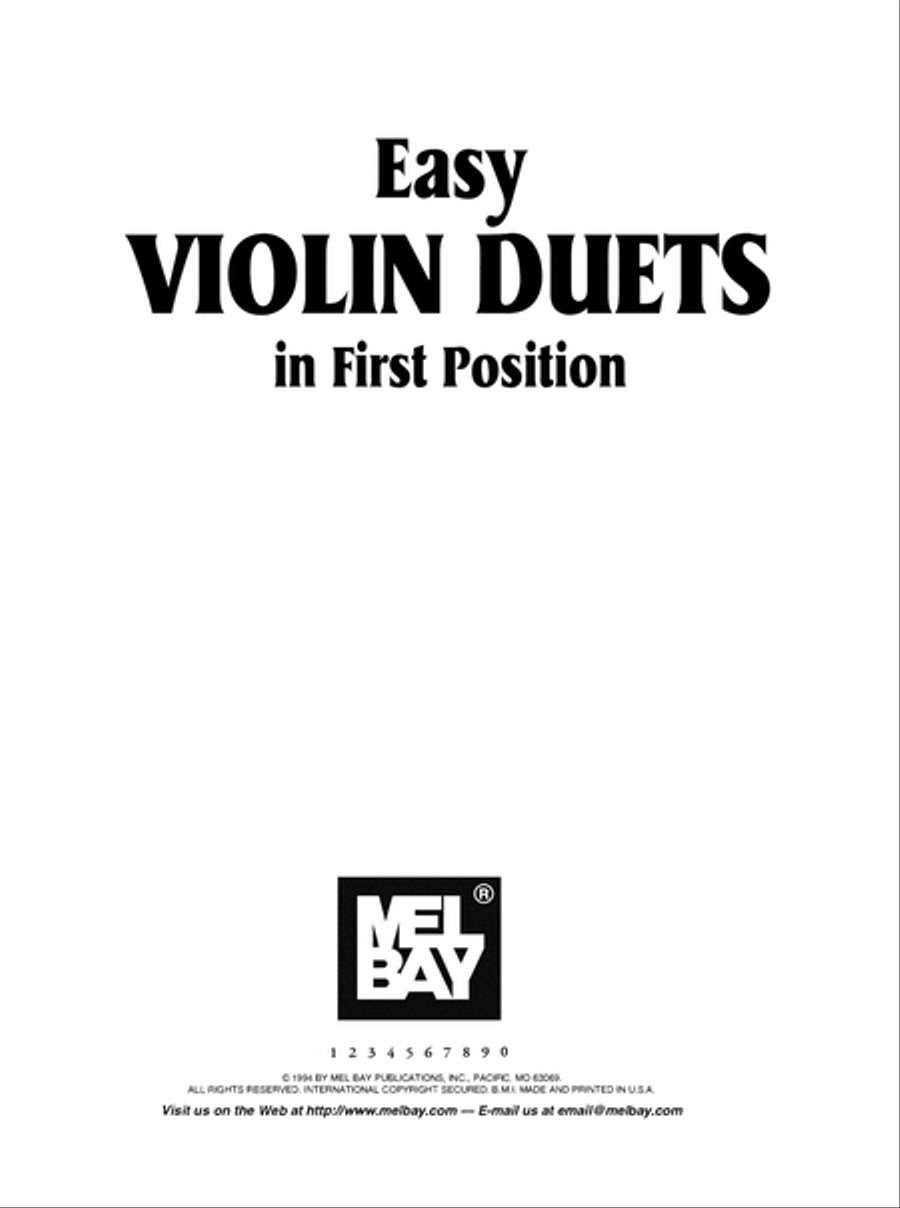 Easy Violin Duets In First Position String Duet Digital Sheet Music