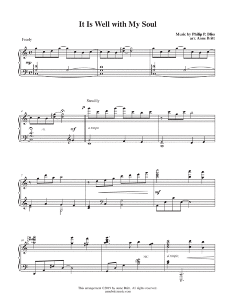 It Is Well with My Soul (piano solo) - Piano Solo - Digital Sheet Music ...