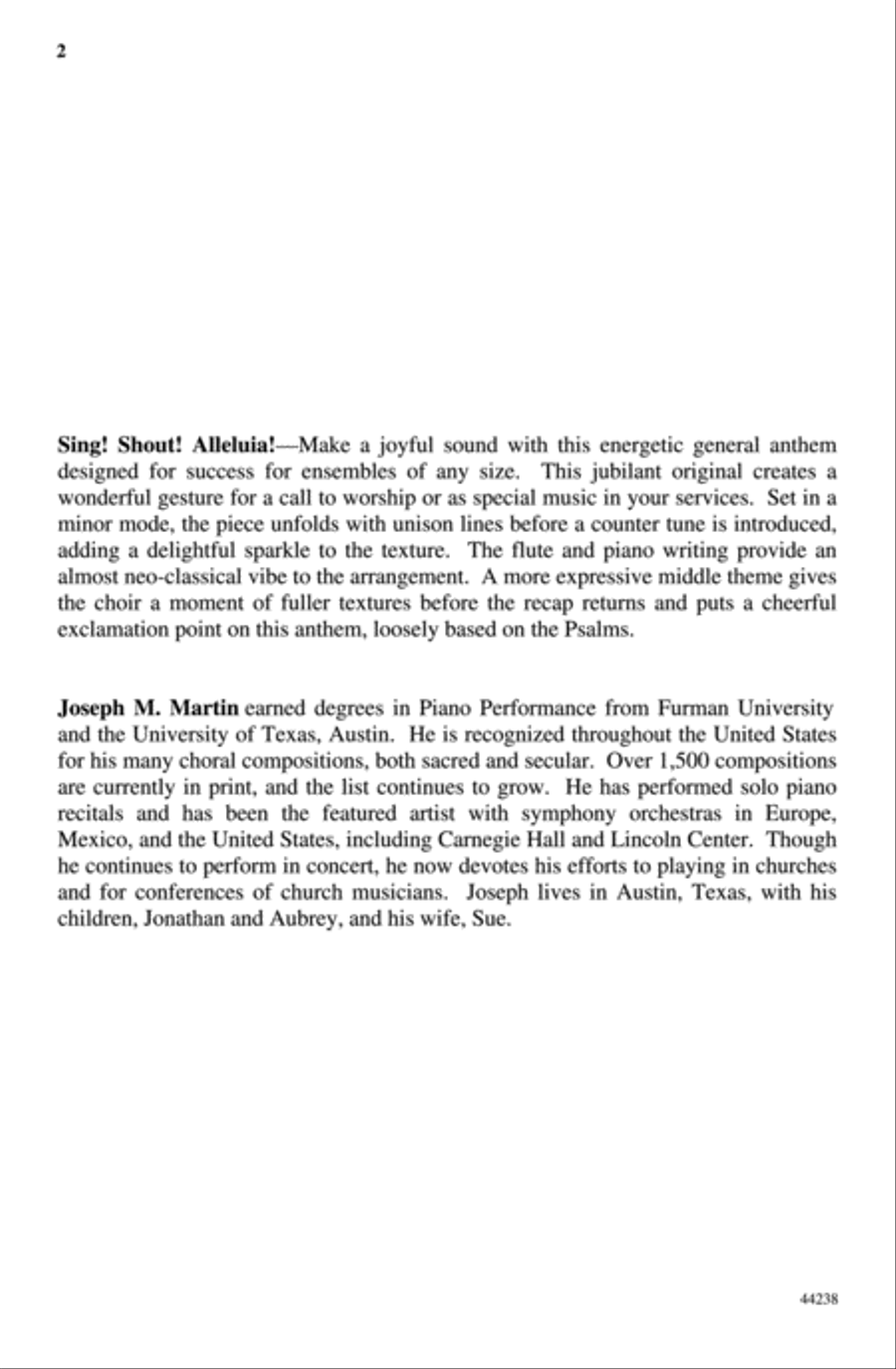 Sing! Shout! Alleluia! by Joseph M. Martin - Choir - Digital Sheet ...