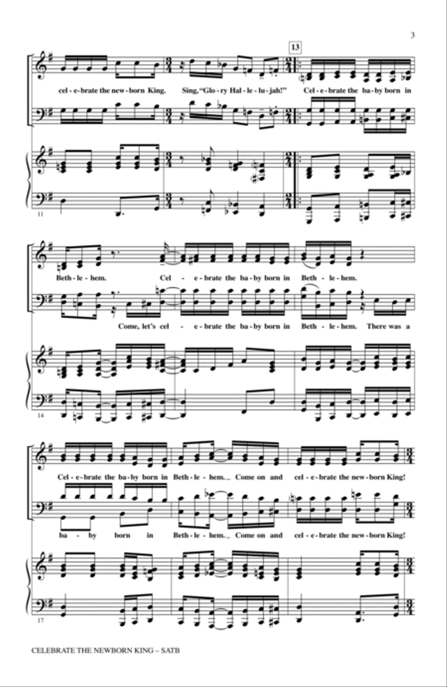 Celebrate The Newborn King by Rollo Dilworth - 4-Part - Digital Sheet ...