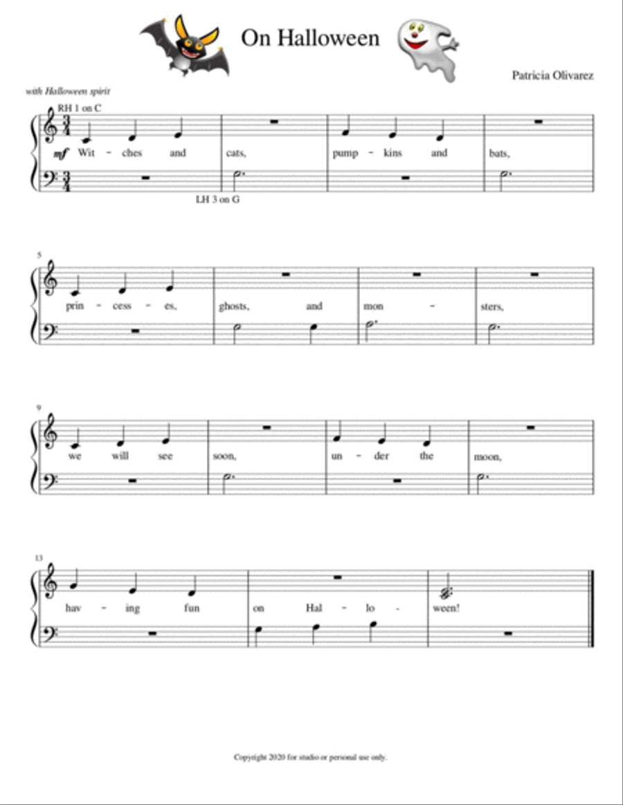 On Halloween - Piano Method - Digital Sheet Music | Sheet Music Plus