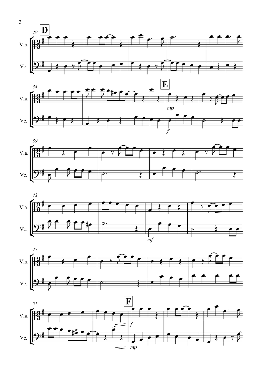 Jingle Bells Jazzy Style For Viola And Cello Duet By James Pierpont