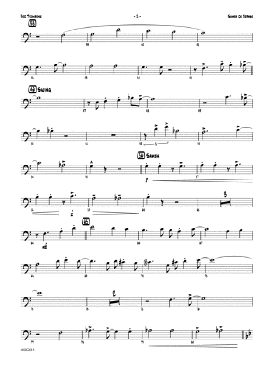 Samba De Orphee 3rd Trombone By Kris Berg Jazz Ensemble Digital
