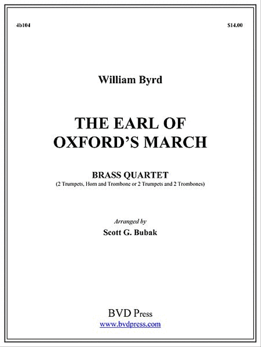 Earl of Oxford's March by William Byrd - Brass Quartet - Sheet Music ...