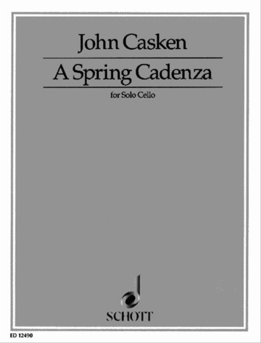 Spring Cadenza Solo Cello by John Casken - Cello Solo - Sheet Music ...