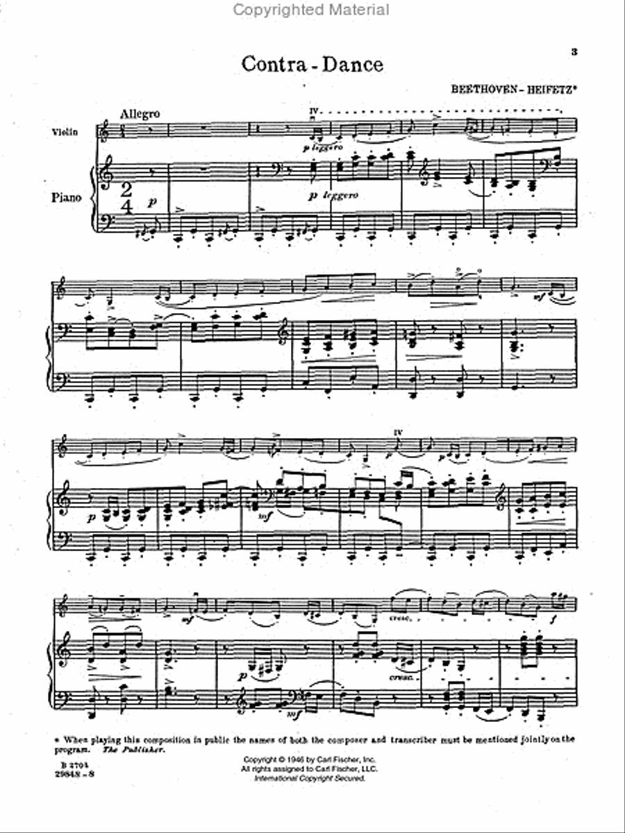 Contra-Dance by Ludwig van Beethoven - Piano, Violin Solo - Sheet Music ...