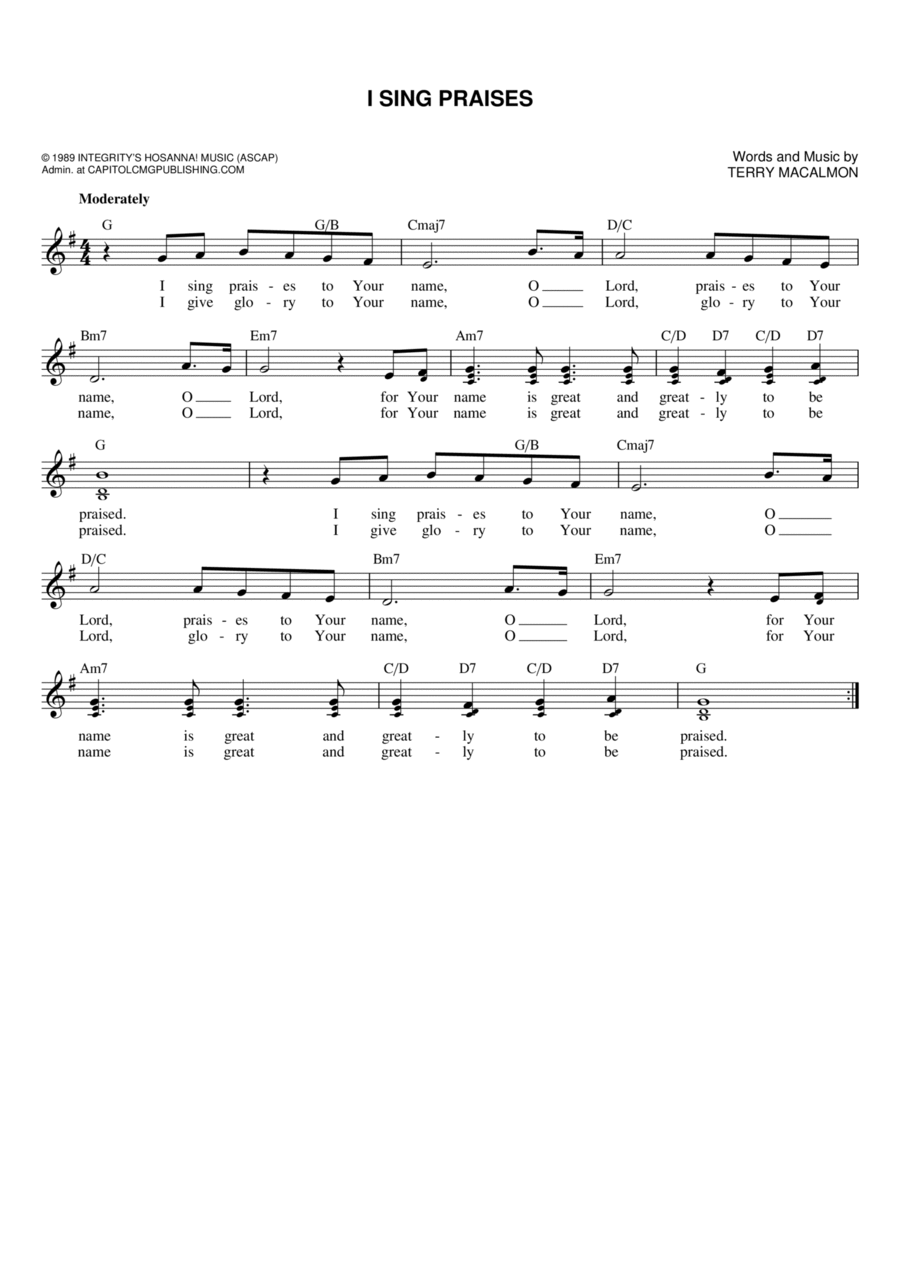 I Sing Praises By Terry Macalmon Flute Digital Sheet Music Sheet