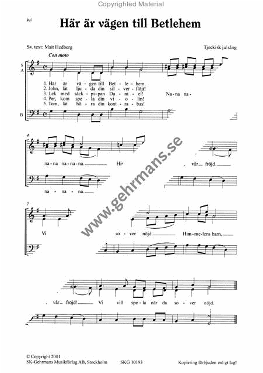 Har ar vagen till Betlehem - 3-Part - Sheet Music | Sheet Music Plus Har ar vagen till Betlehem - 3-Part - Sheet Music | Sheet Music Plus