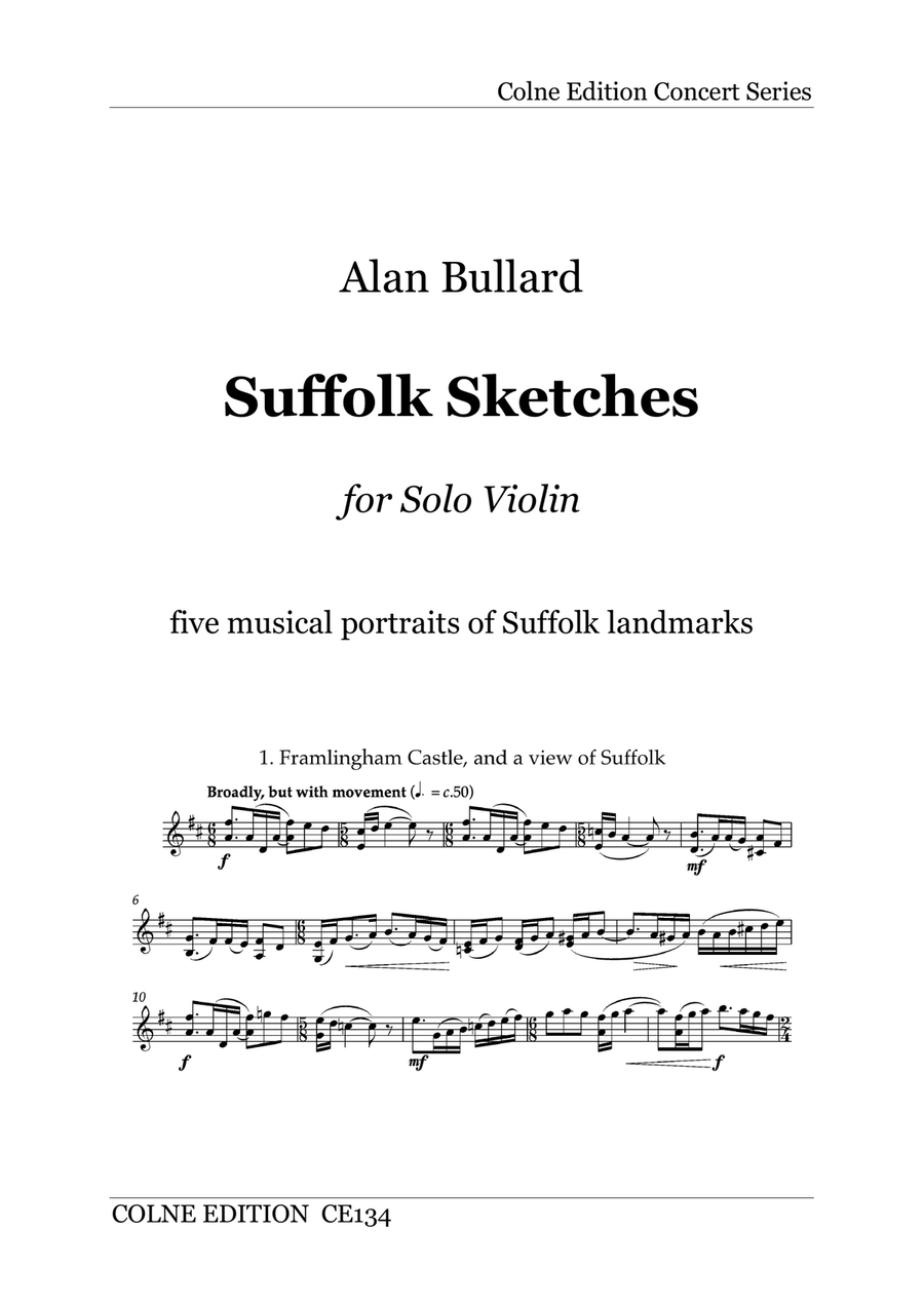 Suffolk Sketches (for solo violin) by Alan Bullard - Chamber Music ...
