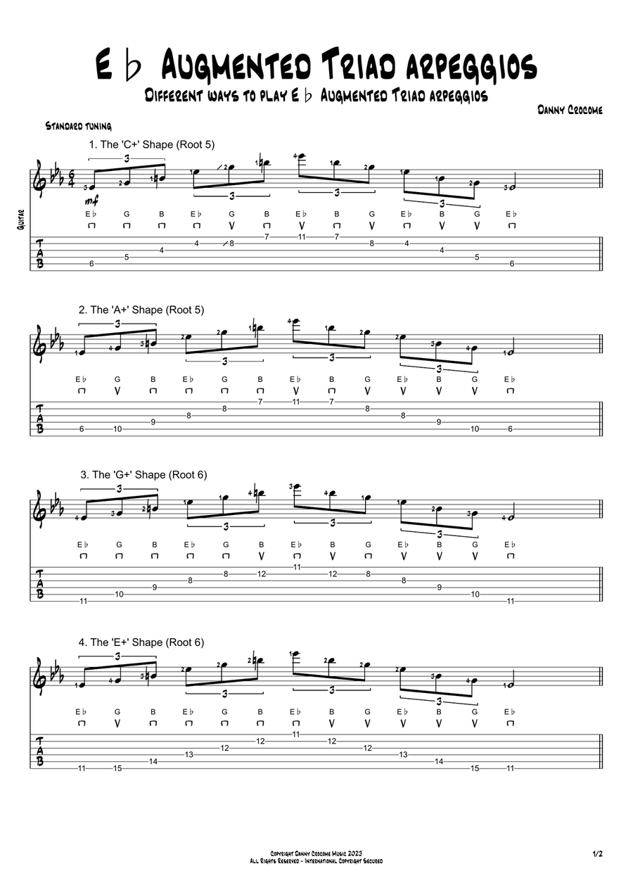 Eb Augmented Triad Arpeggios (5 Ways to Play) by Traditional - Electric ...