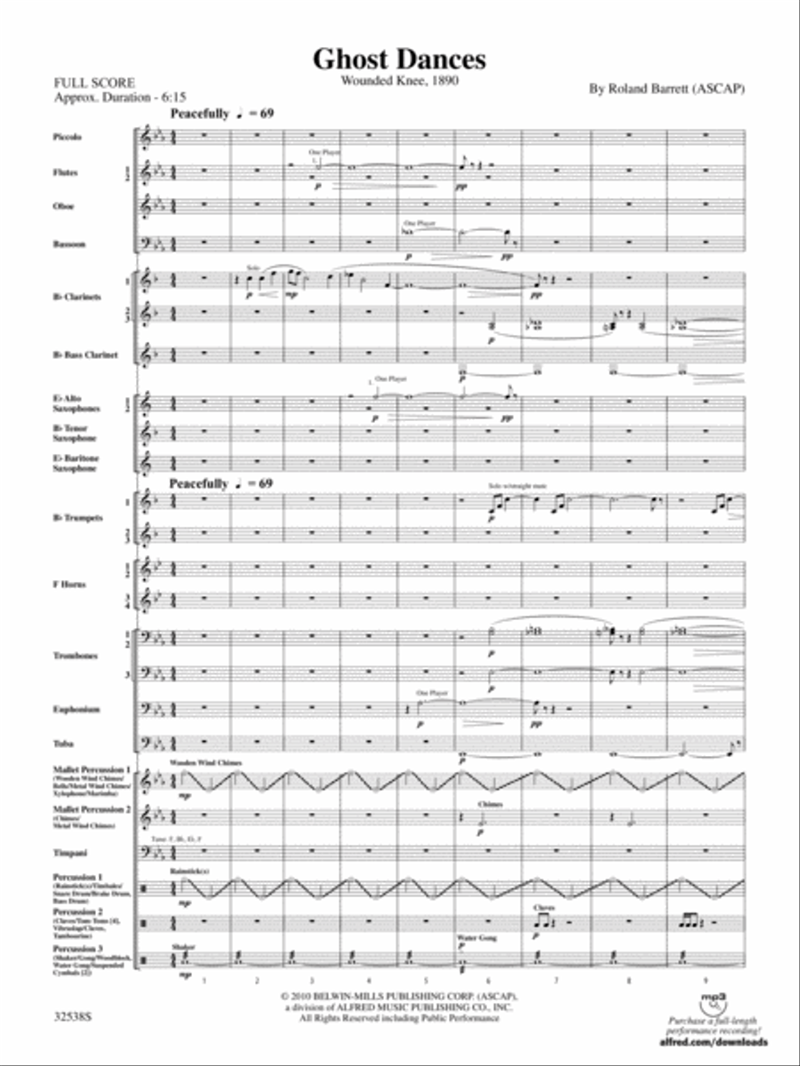 Ghost Dances Score By Roland Barrett Concert Band Digital Sheet