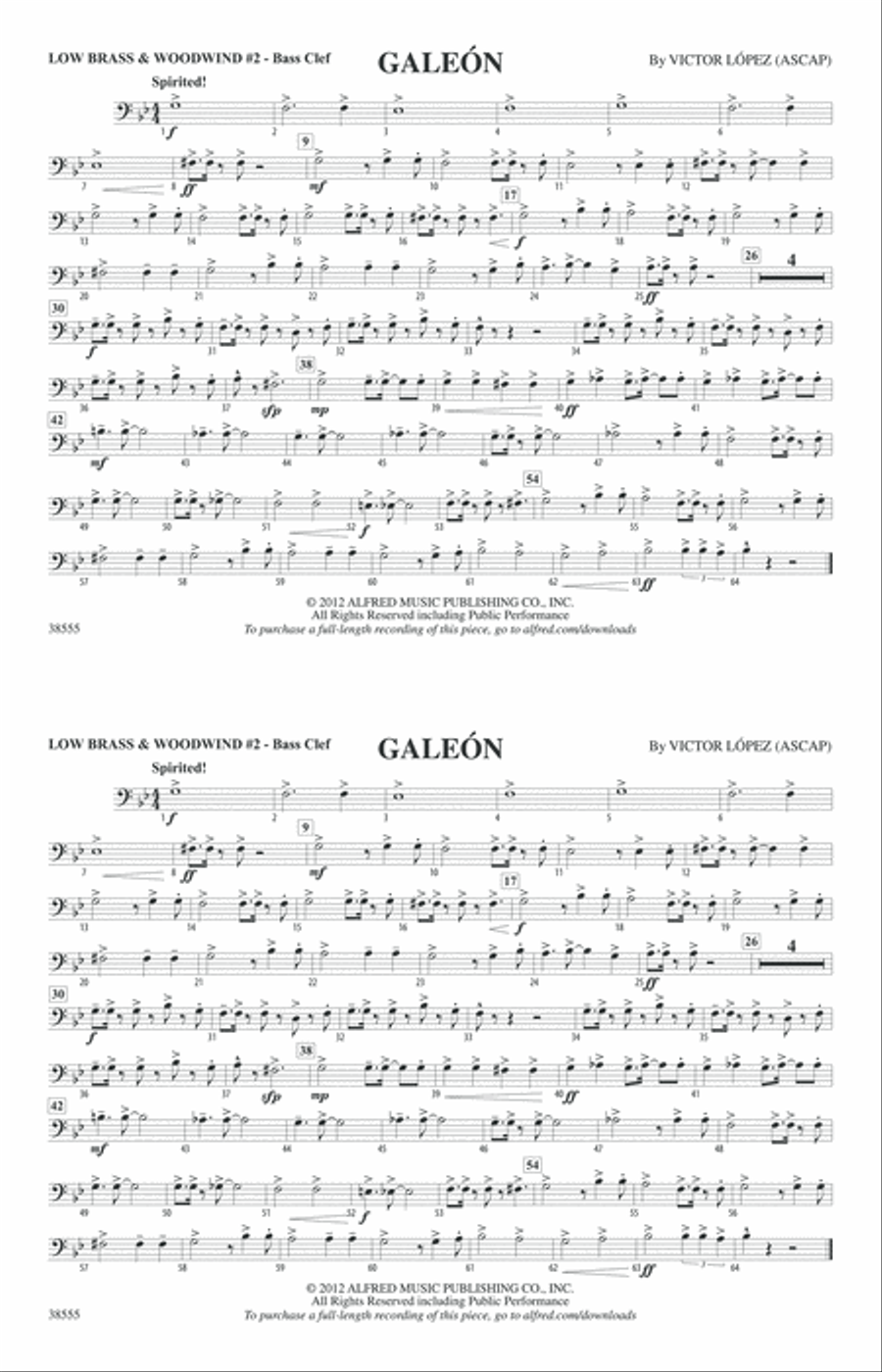 Galeón: Low Brass & Woodwinds #2 - Bass Clef - Marching Band - Digital ...
