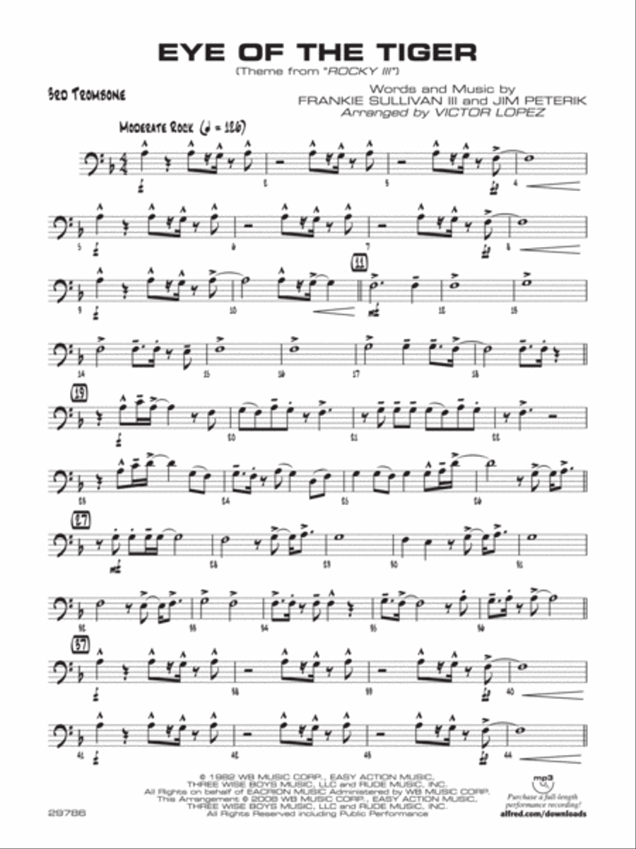 Eye Of The Tiger 3rd Trombone By Frankie Sullivan Jazz Ensemble
