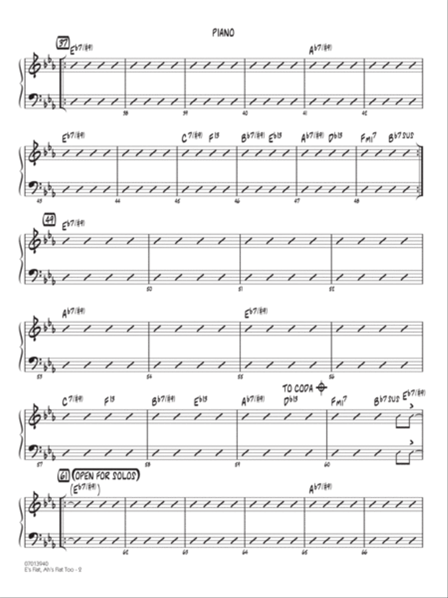 Es Flat Ahs Flat Too Arr Sy Johnson Piano By Charles Mingus