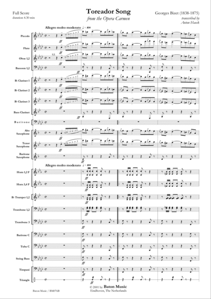 Votre toast...je peux vous le rendre by Georges Bizet - Concert Band ... Votre toast...je peux vous le rendre by Georges Bizet - Concert Band ...