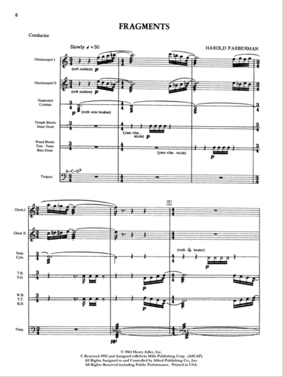 Percussion Ensemble Collection, Level II: Score by Harold Farberman ...