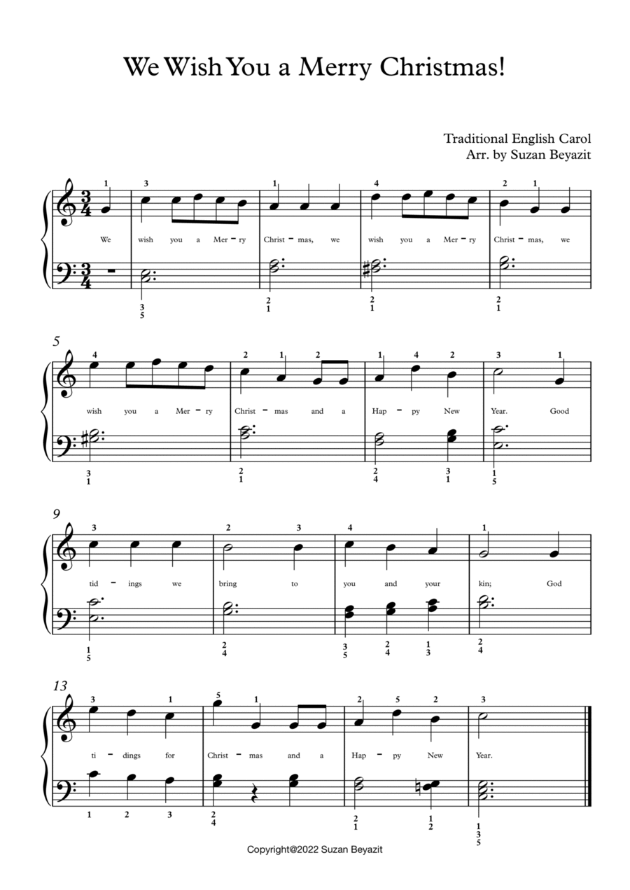 We Wish You a Merry Christmas! (Easy Piano Level 2) by Traditional ...