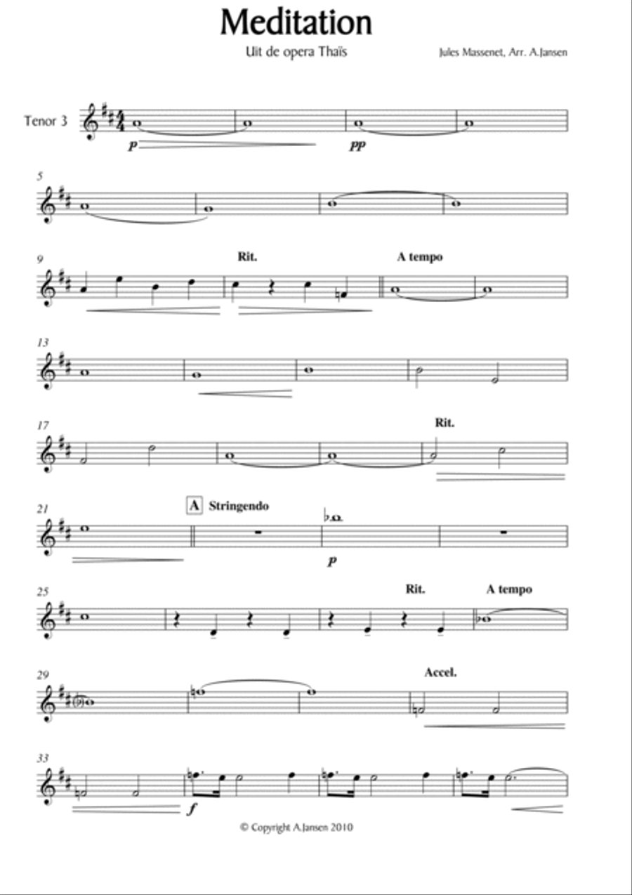 Meditation de Thais, parts by Jules Massenet - Small Ensemble - Digital ... Meditation de Thais, parts by Jules Massenet - Small Ensemble - Digital ...