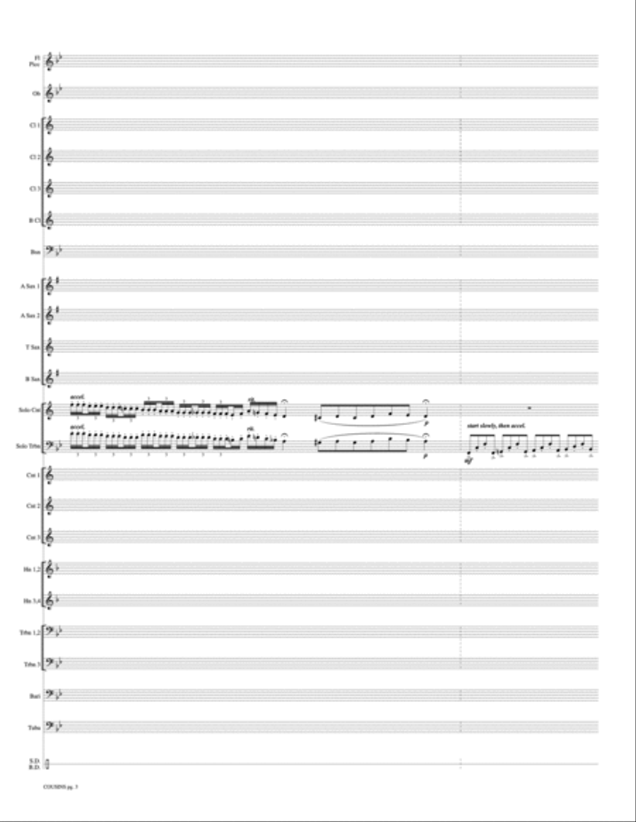 Cousins Cornet And Trombone Duet And Concert Band Score By Herbert L