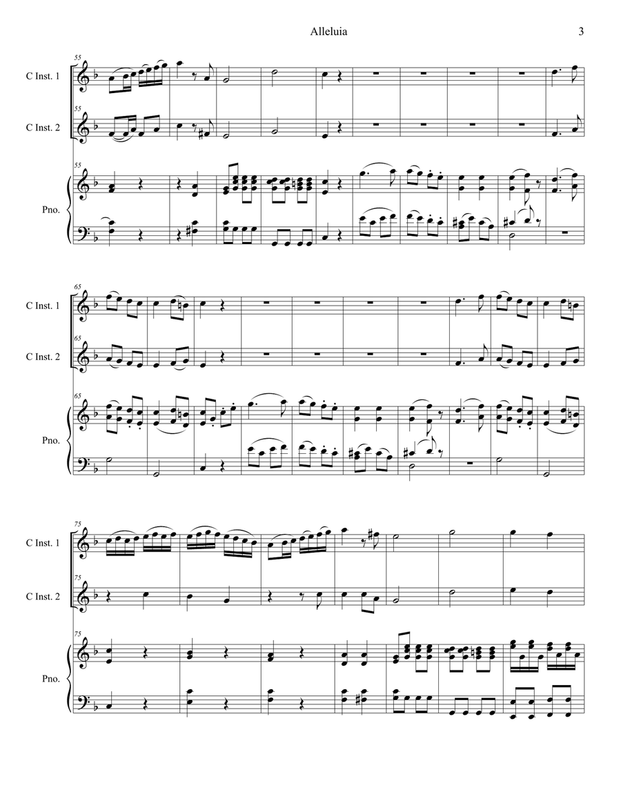 Alleluia (from "Exsultate, Jubilate" - Duet for C-Instruments) by ...