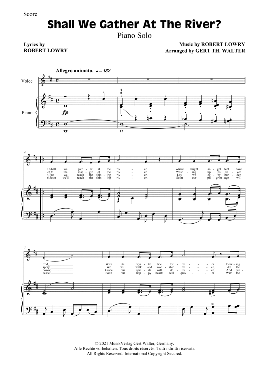 Shall We Gather At The River by Robert Lowry - Piano Solo - Digital ...